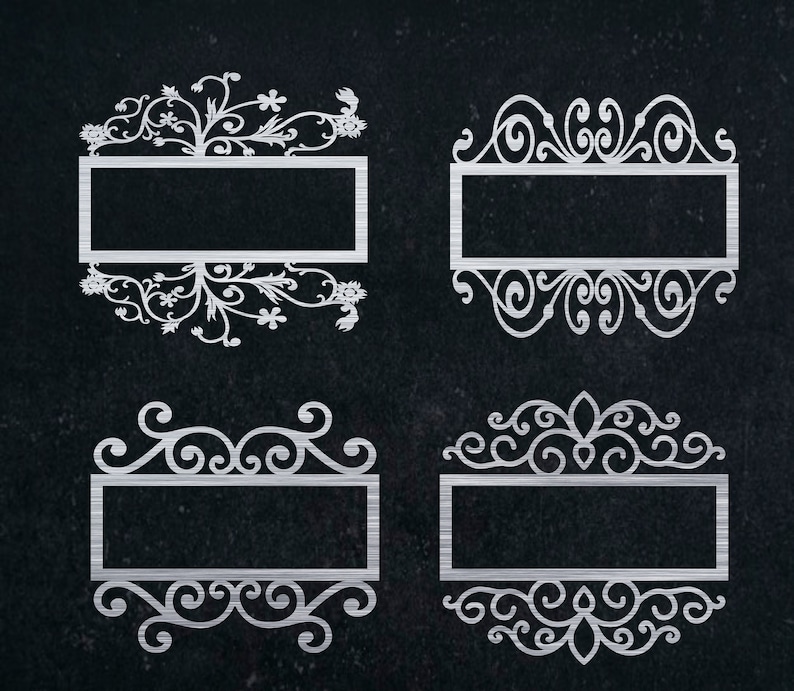 Address Name Plaque Monogram Sign Svg Dxf Cut Files 6pk - Etsy Canada