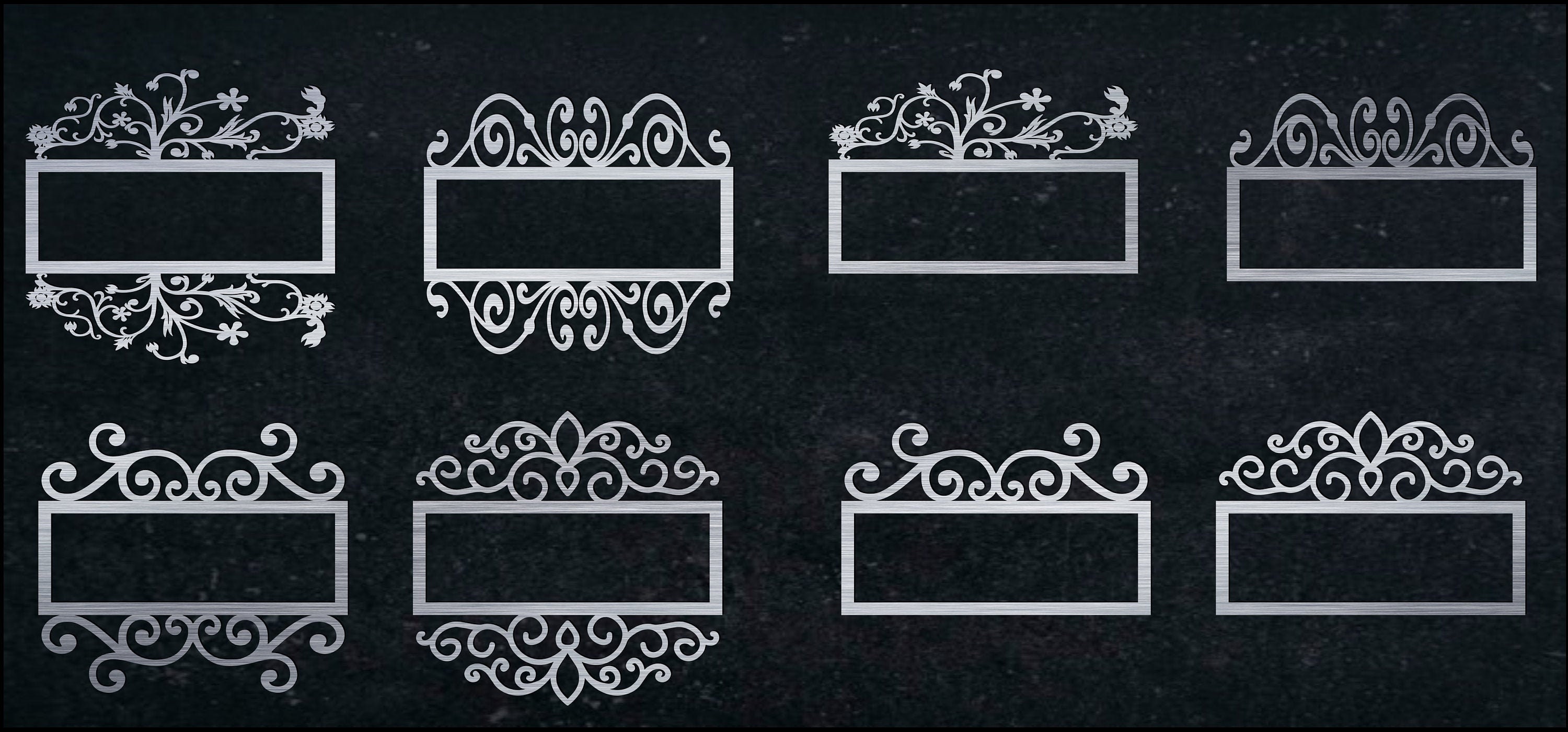 Address Name Plaque Monogram Sign Svg Dxf Cut Files 6pk - Etsy UK