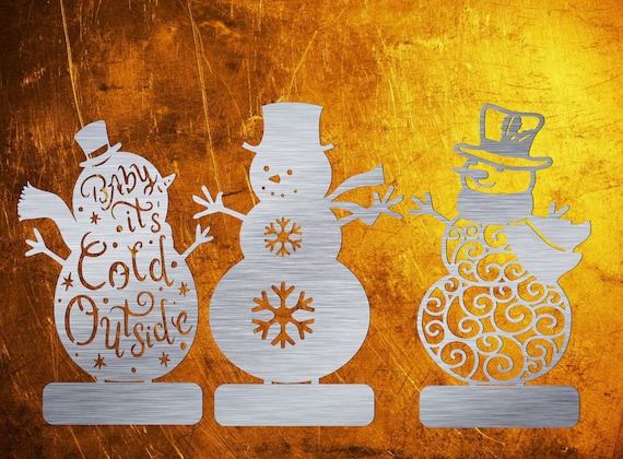 Standing Snowmen Svg Dxf Cnc Plasma - Etsy Australia