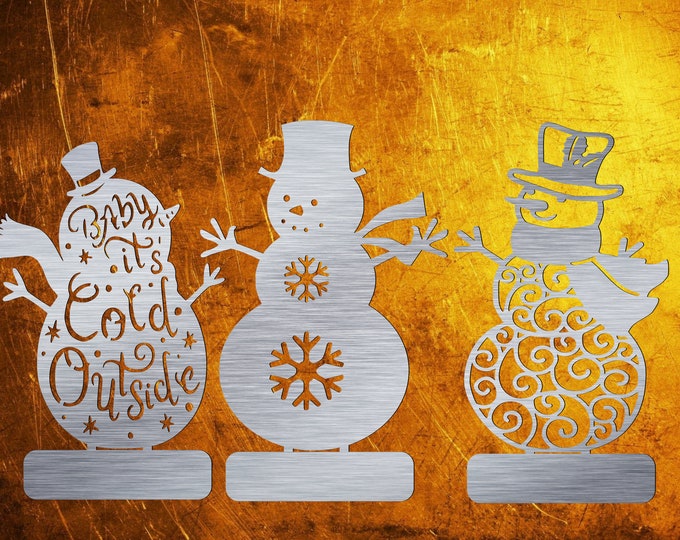 Standing Snowmen Svg Dxf Cnc Plasma - Etsy