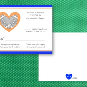 Football Wedding Invitation RSVP Card - Etsy