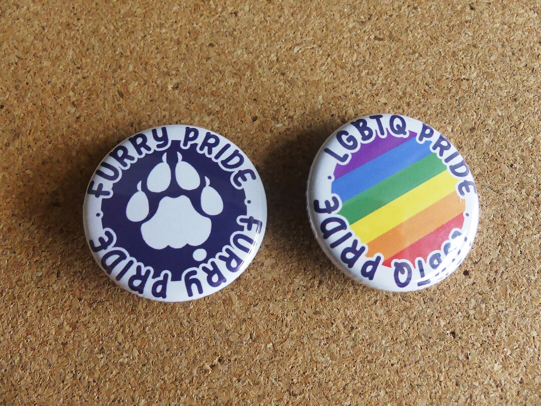 Furry LGBTQ Pride Button Badges 32mm - Etsy