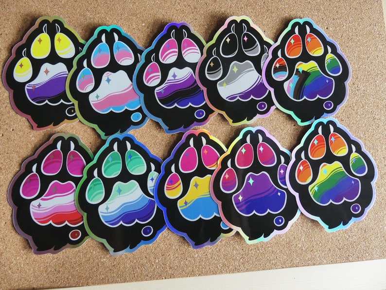 Paw Pride Holographic Sticker 8x8cm - Etsy