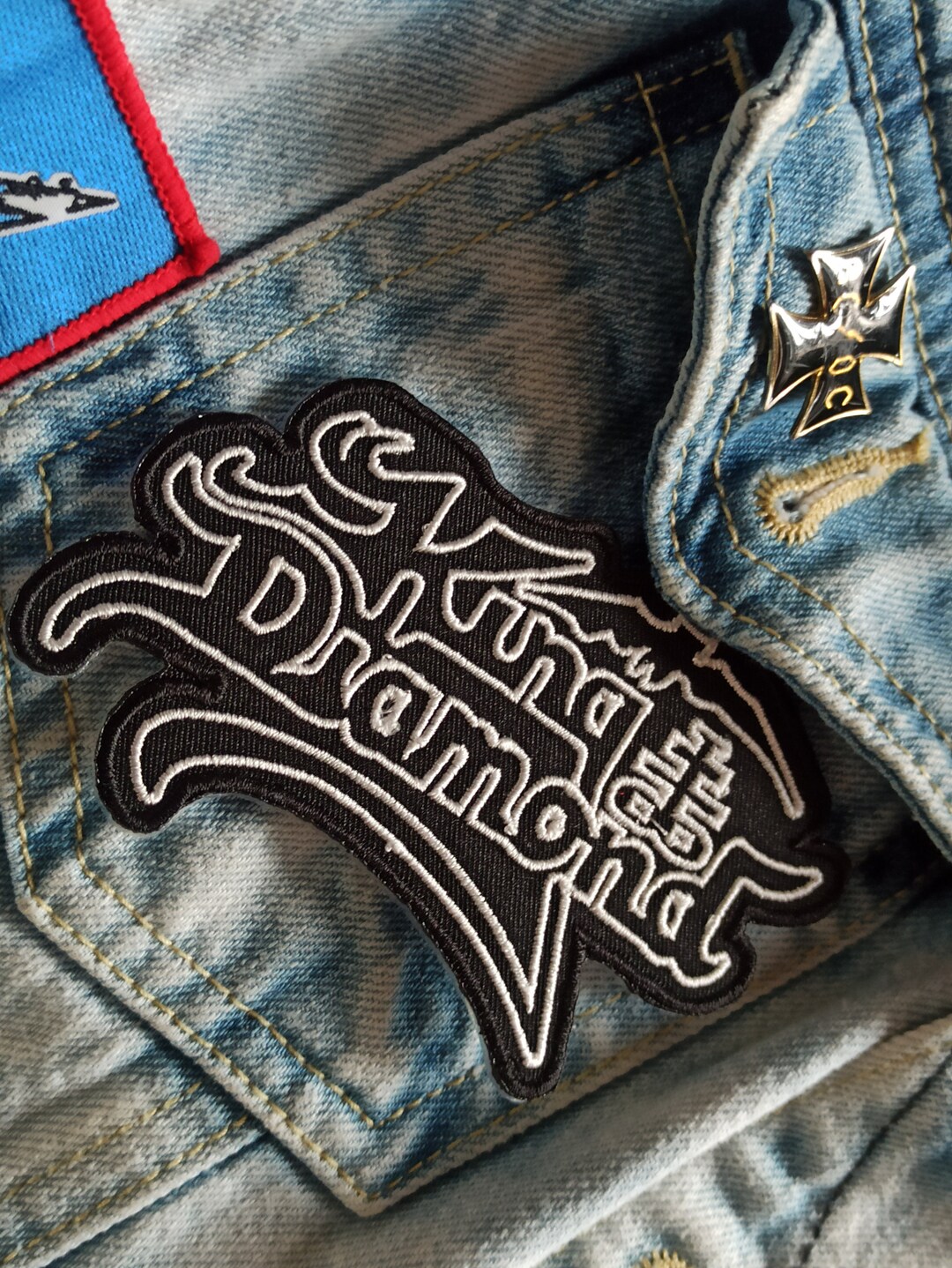 King Diamond, Embroidered Patch Logo Band, Deadstock 2004, Iron on ...