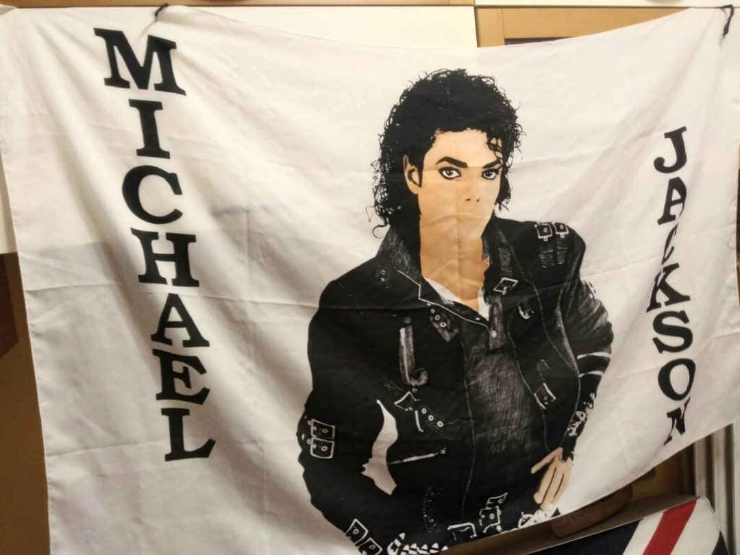 Michael Jackson Bad!!! Vintage 80s Big Flag, Authentic Vintage Flag the ...