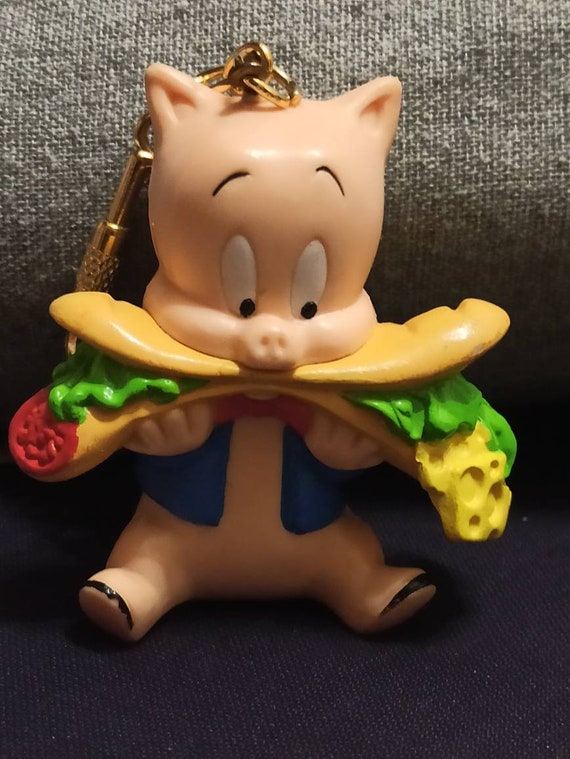 Porky pig 1994 keychain vintage 90s, original officia… - Gem