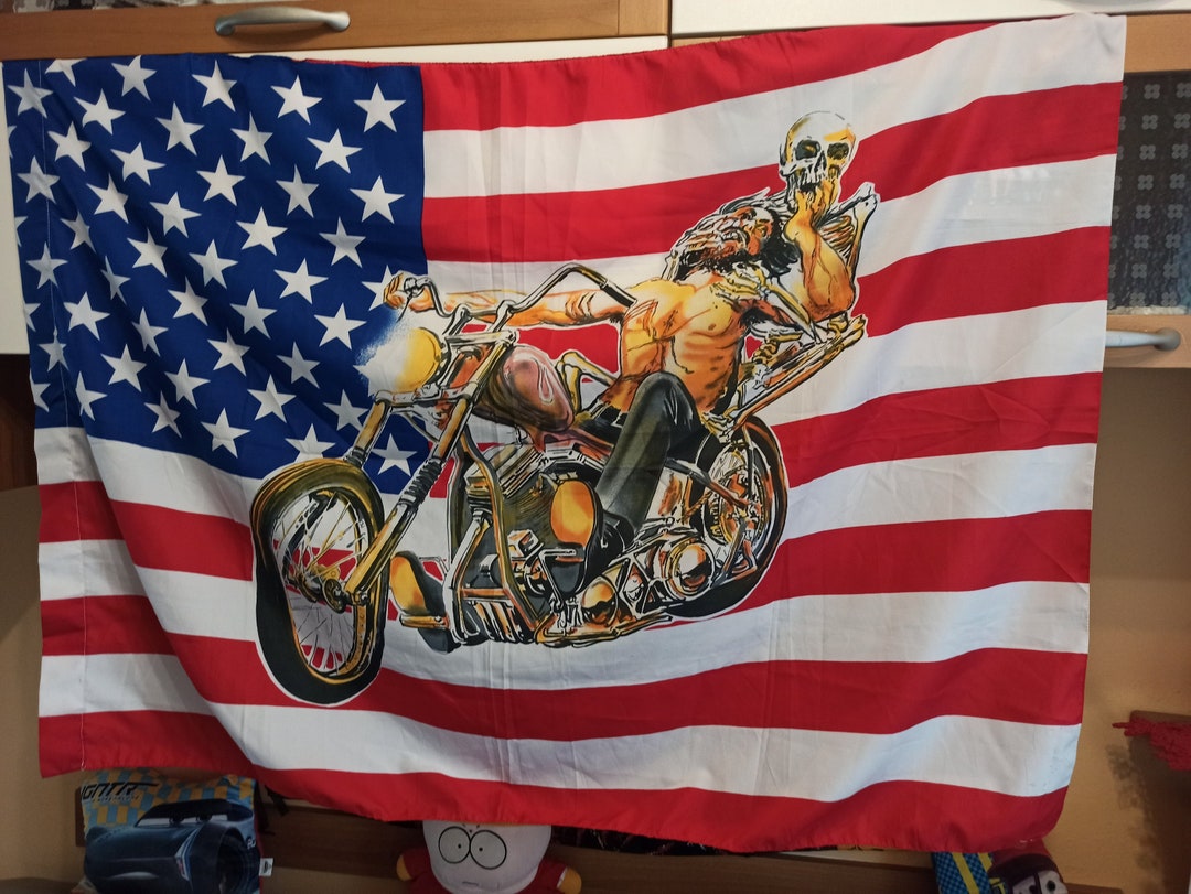 Biker Flag Vintage 80s USA Flag Deadstock Chopper Moto Cycles - Etsy