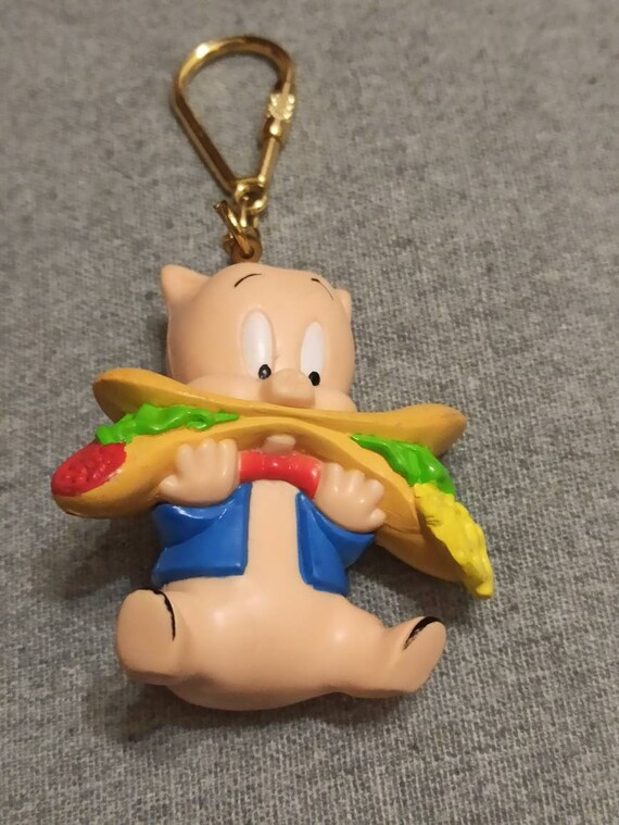 Porky pig 1994 keychain vintage 90s, original officia… - Gem