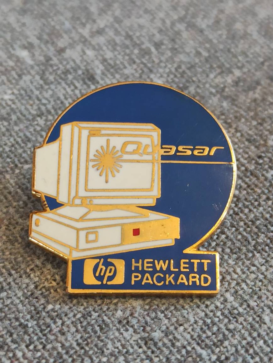HP Vintage 90er Jahre Emaille Pin, Hewlett Packard, sehr guter Zustand ...