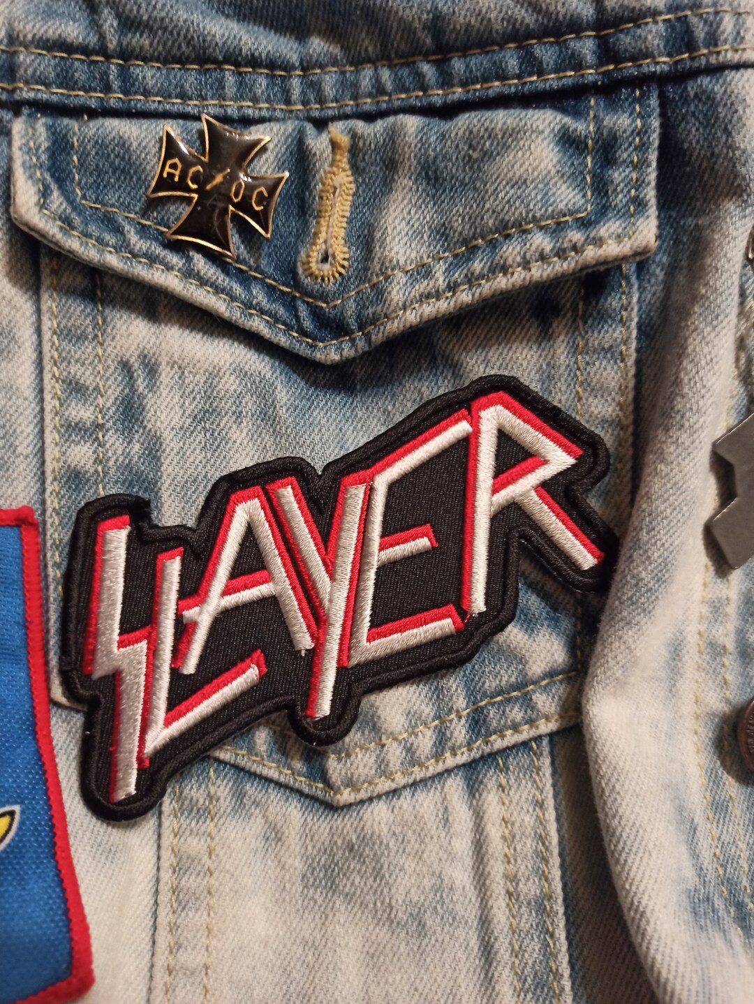 Slayer, Embroidered Patch Logo Band, Deadstock Vintage 2004, Iron On ...