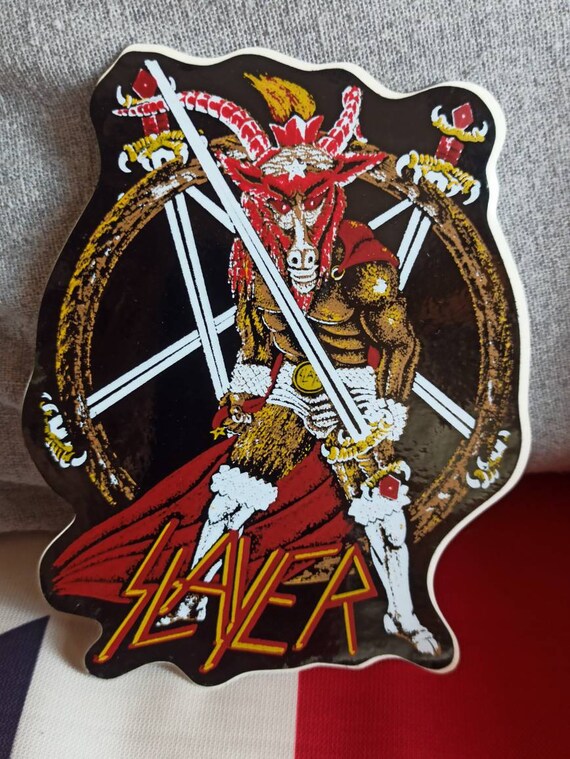 SLAYER Vintage Vinyl Stiker End 80s Early 90s Hell Awaits - Etsy