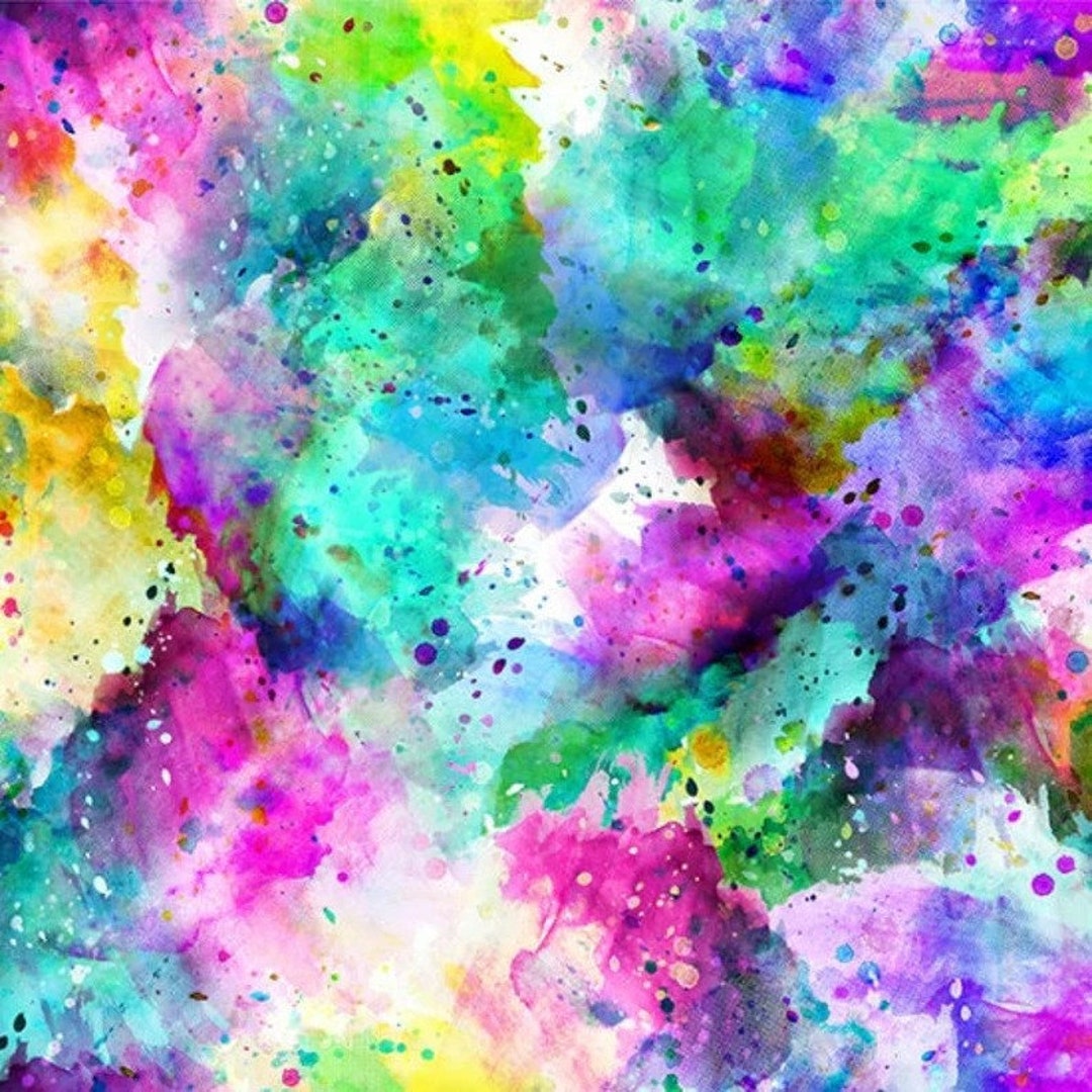 1/2 METRE - Globe Hopper, Color Splatter Fabric, Hoffman Spectrum ...