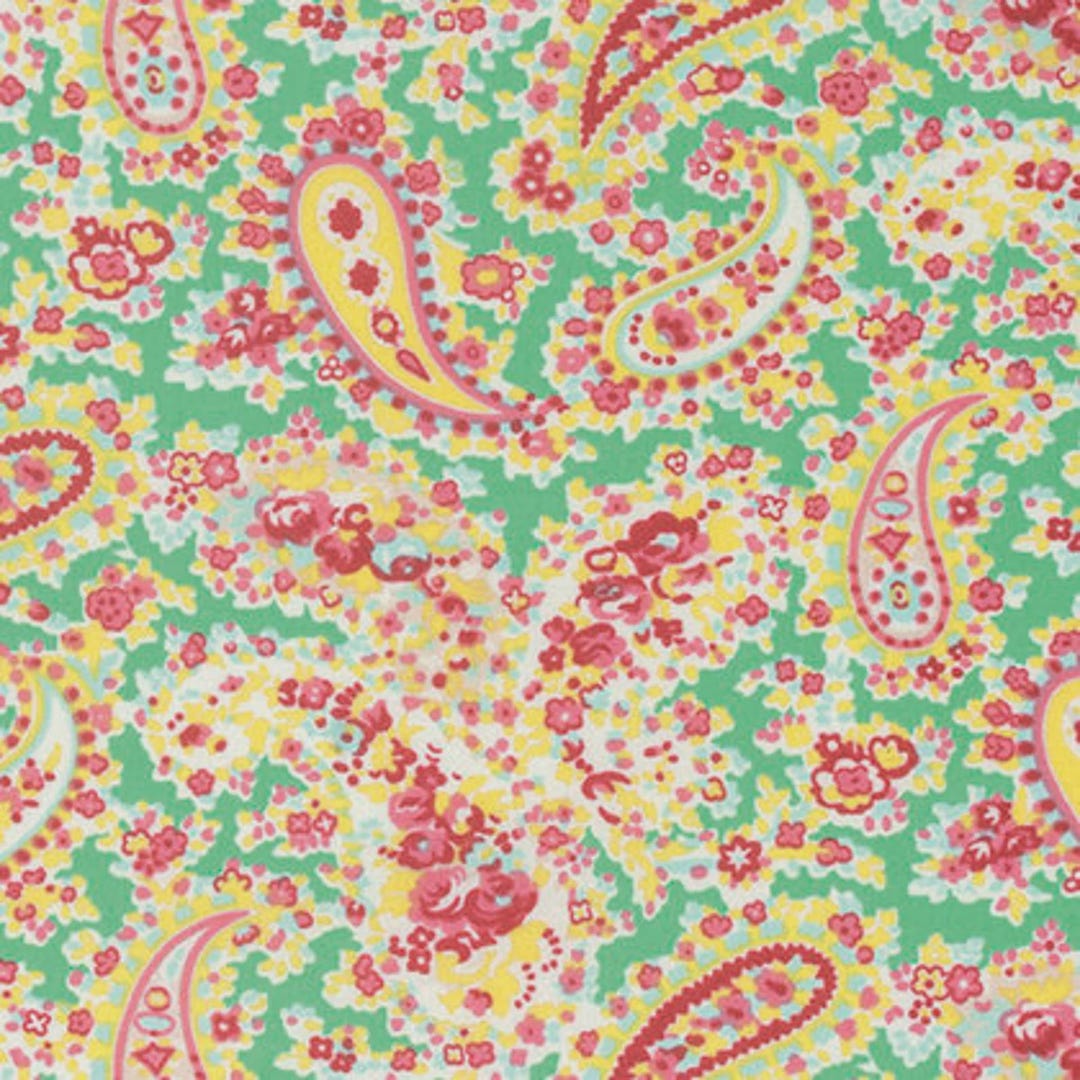 1/2 METRE - Free Spirit - Sugar Bloom - Pretty Paisley - by Verna ...