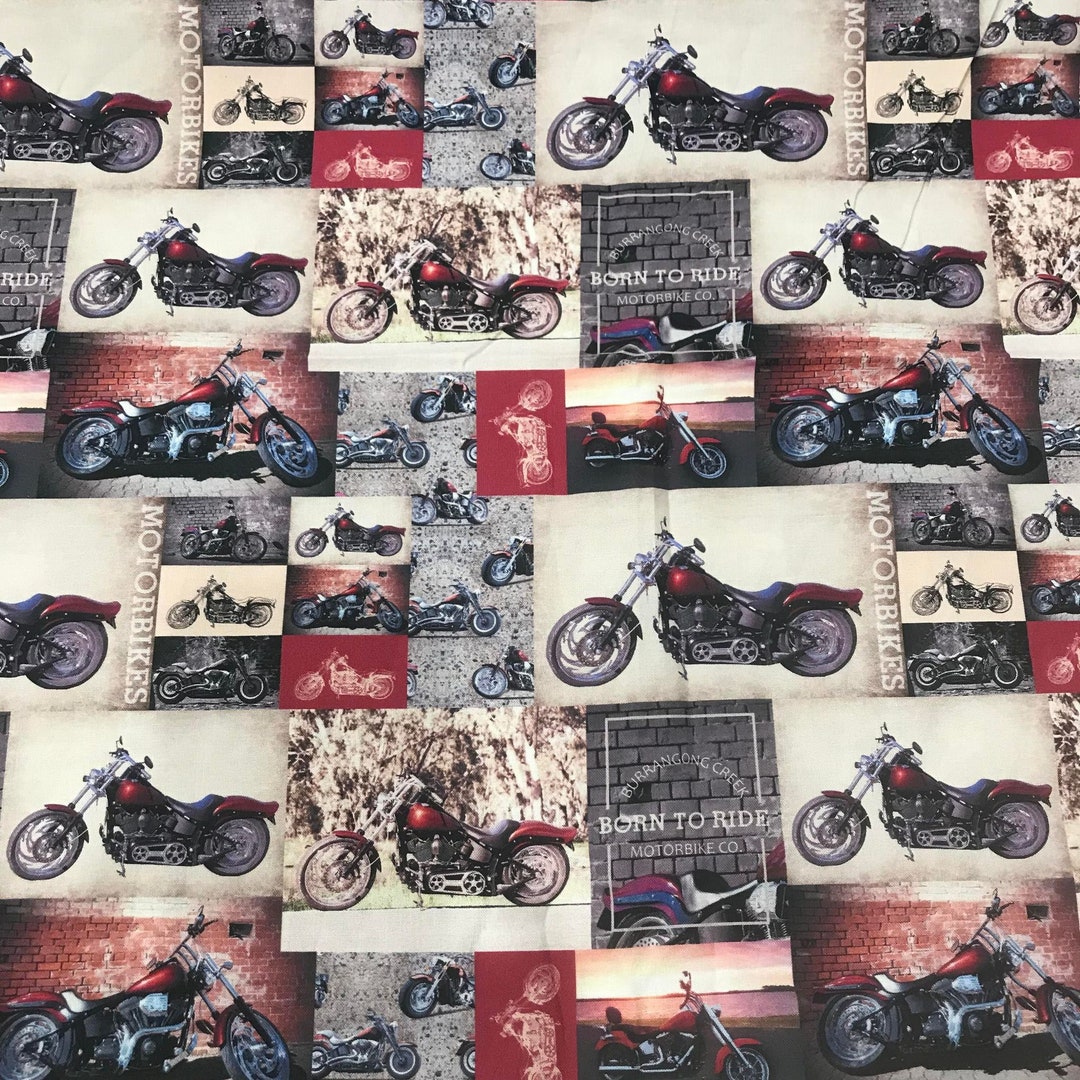 Tela de 1/2 METER Burrangong Creek Motorbike Born To Ride Co de Kennard ...