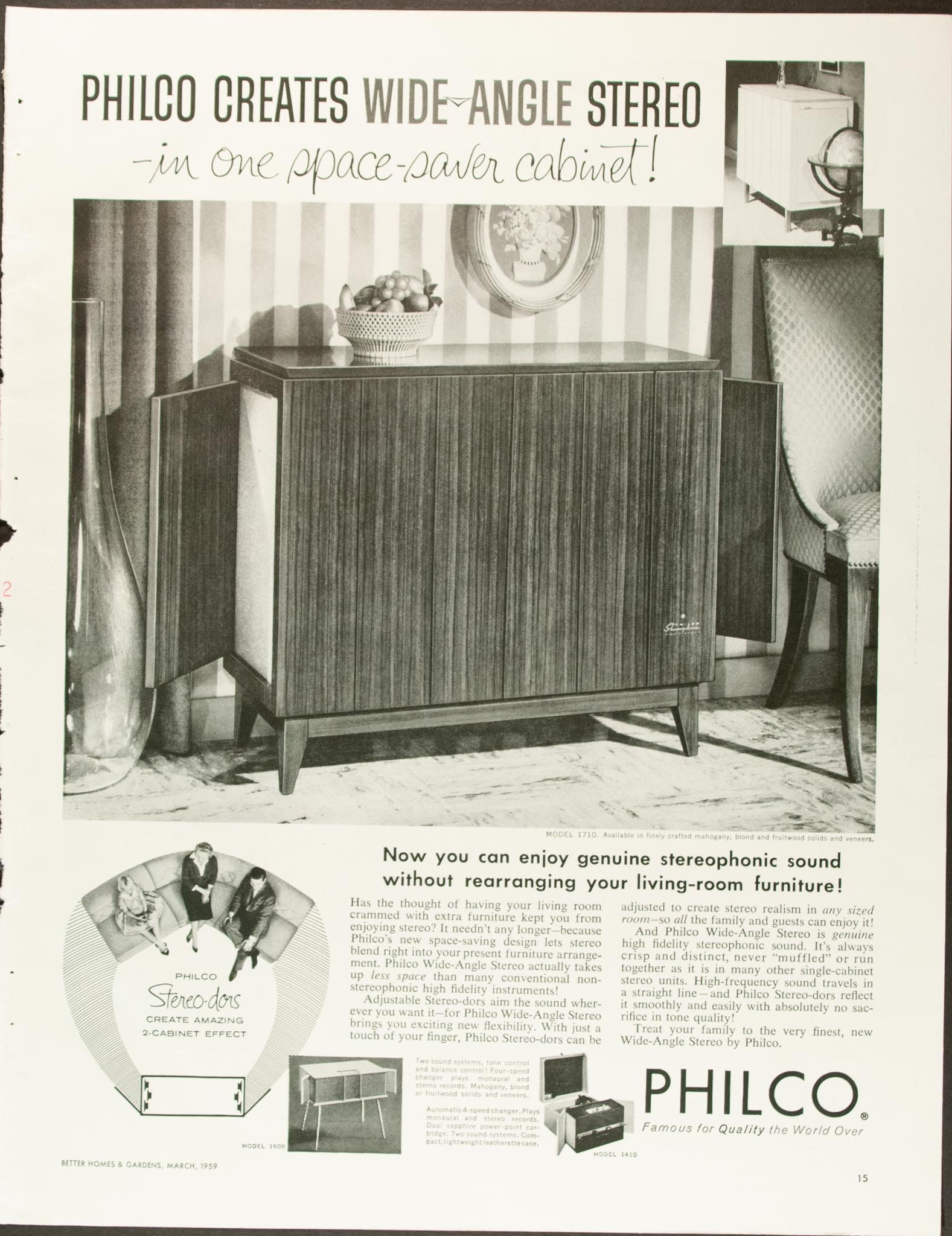 1959 Philco "stereo" Ad (59-BHG-104) - Etsy
