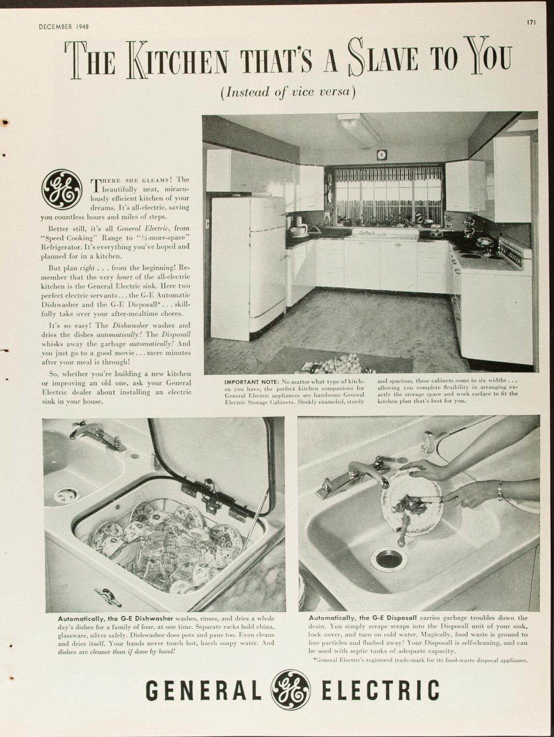 General Electric Kitchen Appliances Ad From 1948 48-HSB-02 - Etsy