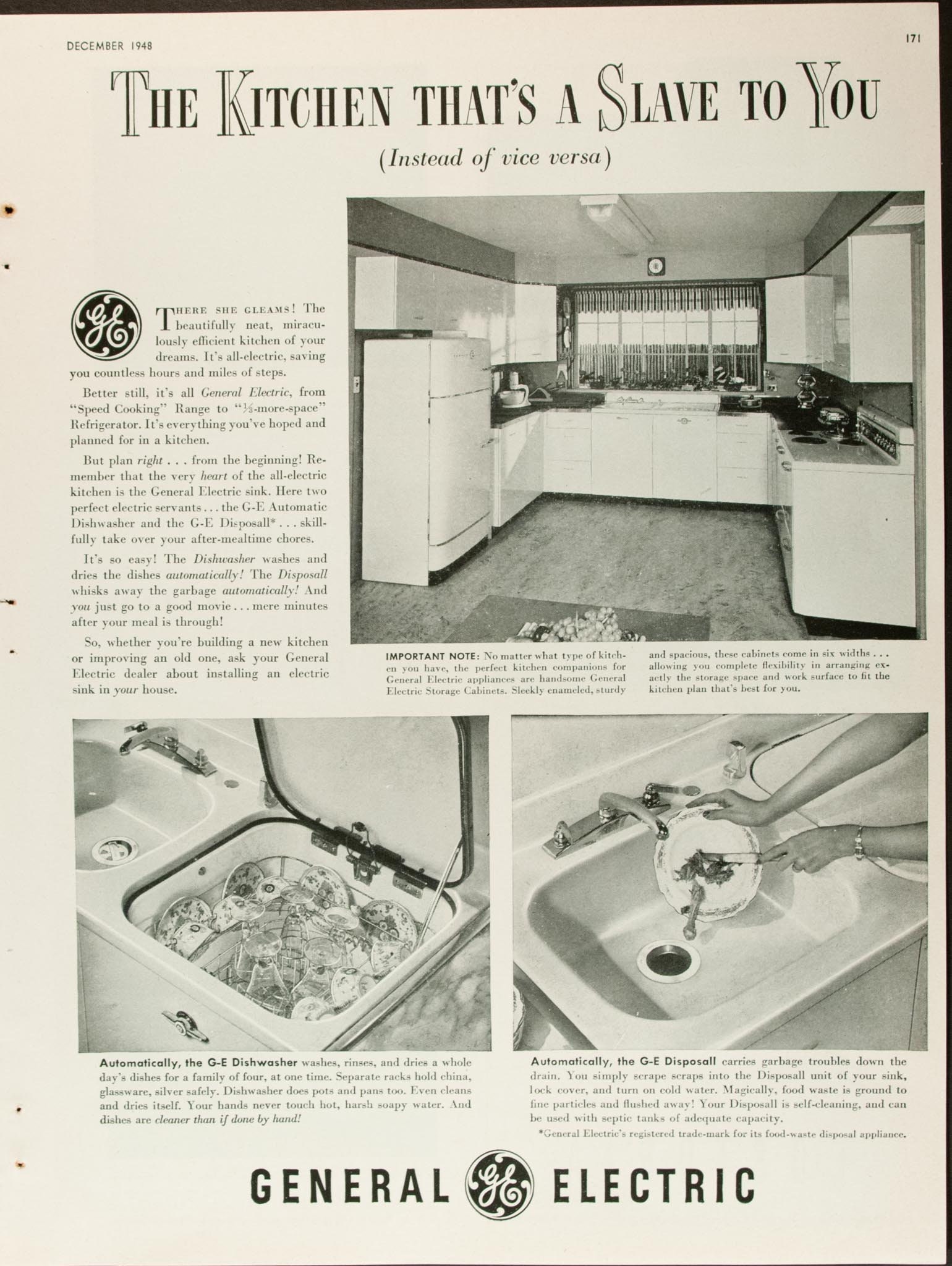 General Electric Kitchen Appliances Ad From 1948 (48-HSB-02) - Etsy