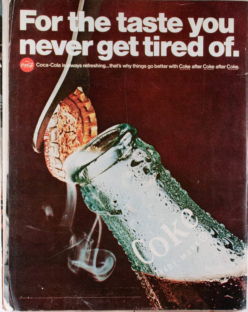 Coca-cola Ad From 1967 (1967LIF-110) - Etsy