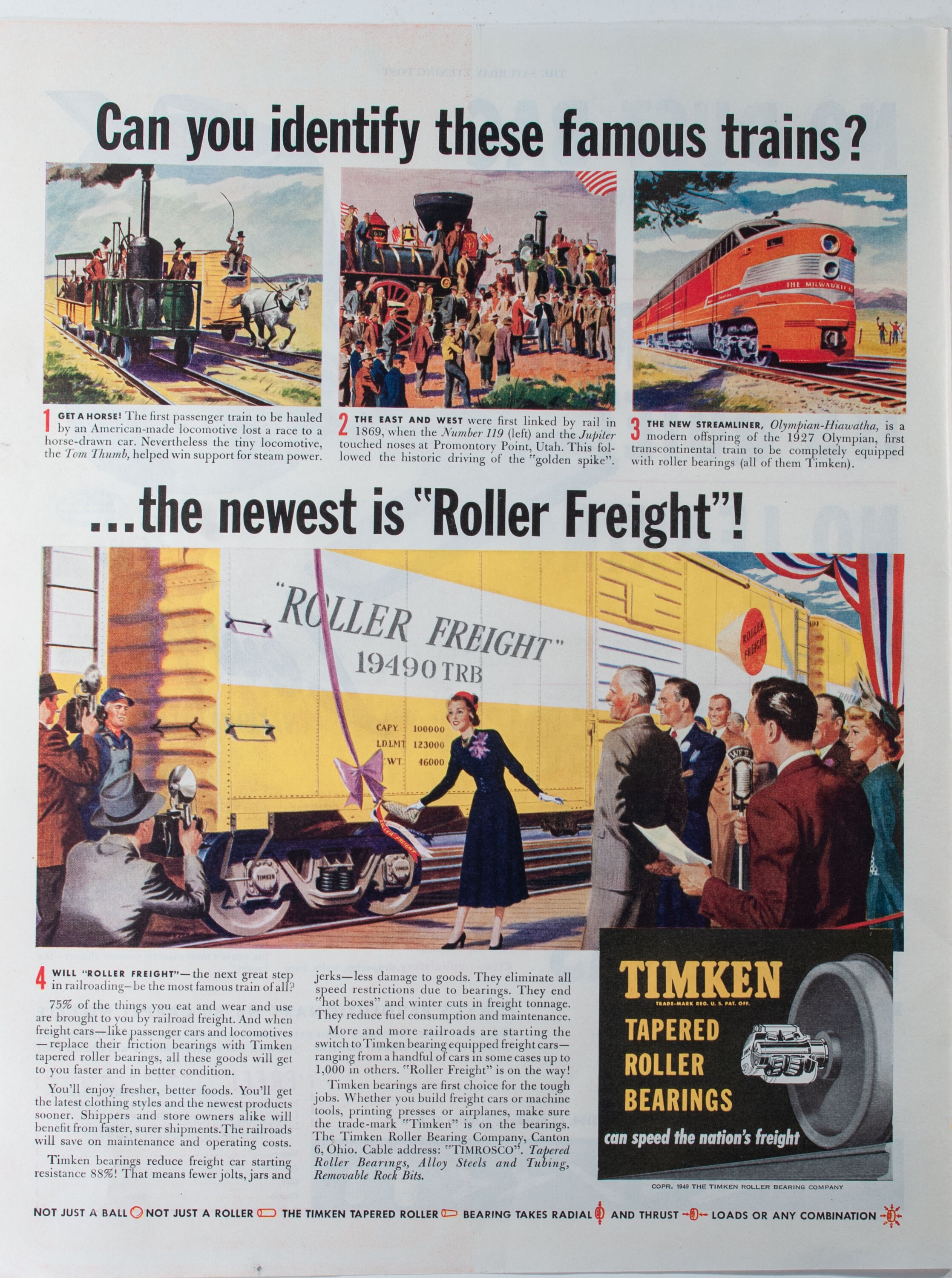 Retro Train Ads From 1949 - Pullman, Timken, Eerie RR (49-po-31ab) - Etsy