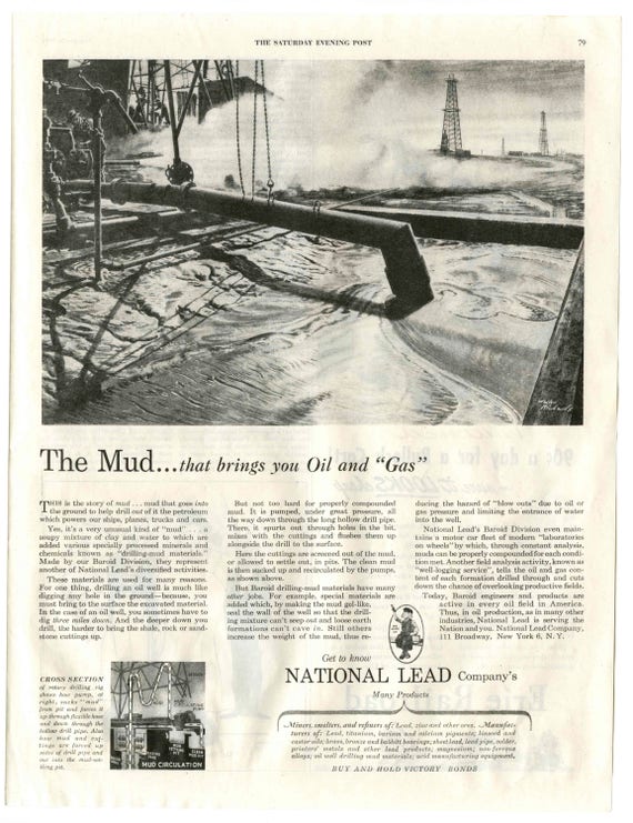 Oil / Gas the National Lead Company Ad From 1945 PO-45-011 | Etsy