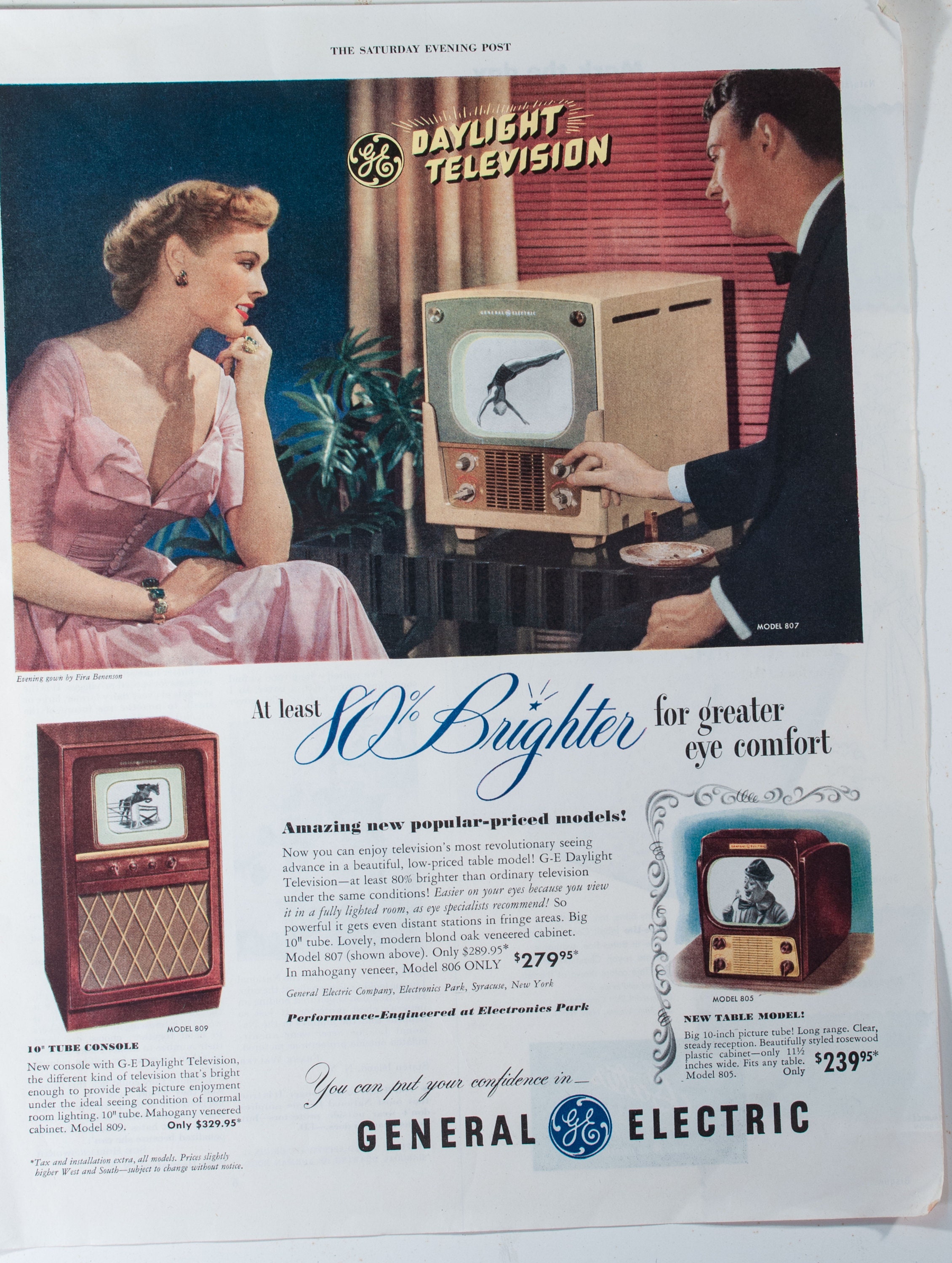 Retro TV Ads From 1949 - GE and Magnavox (49-po-2ab) - Etsy