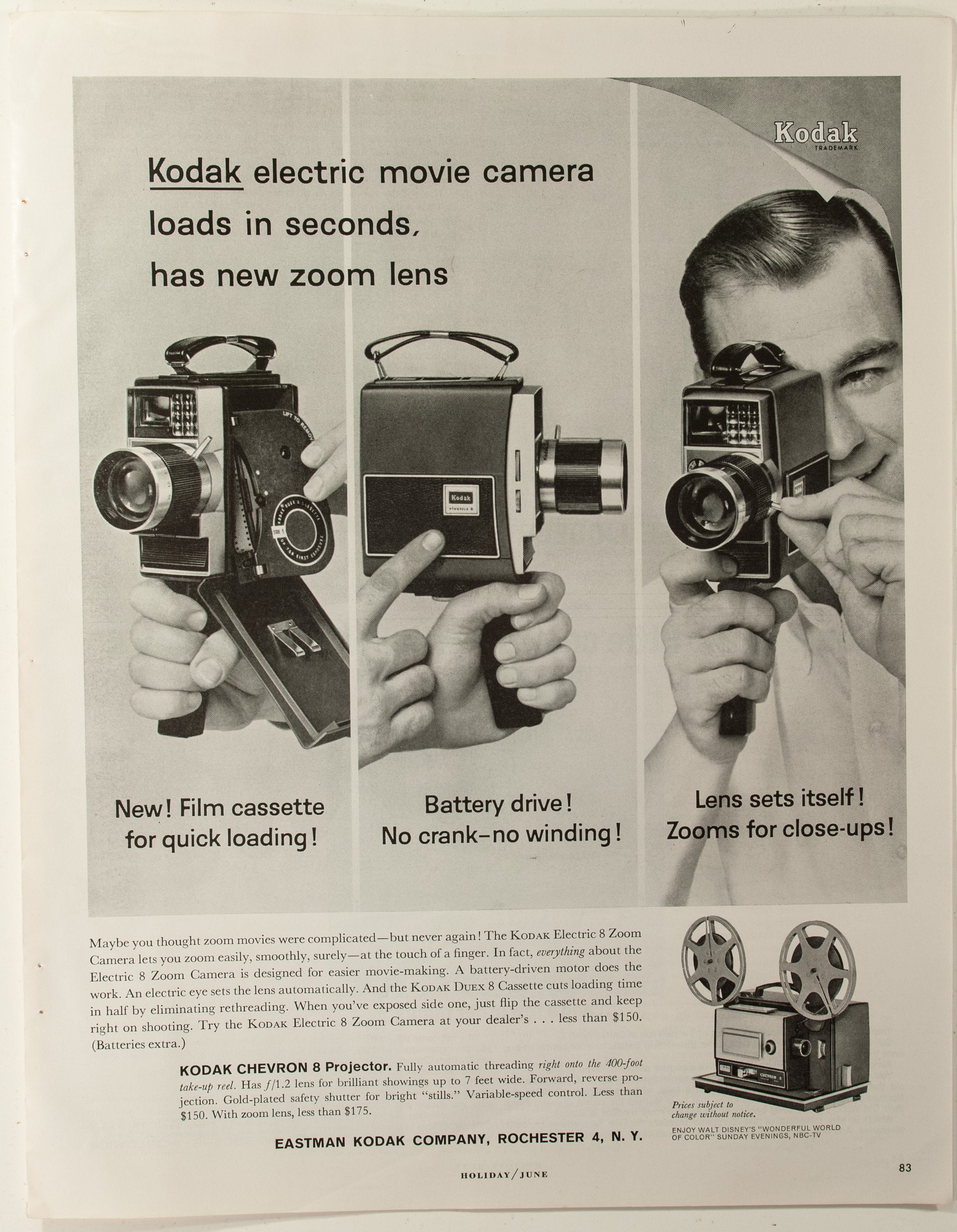 Vintage 1963 Kodak Electric 8 Zoom Movie Camera Ad (63-HOL-7) - Etsy