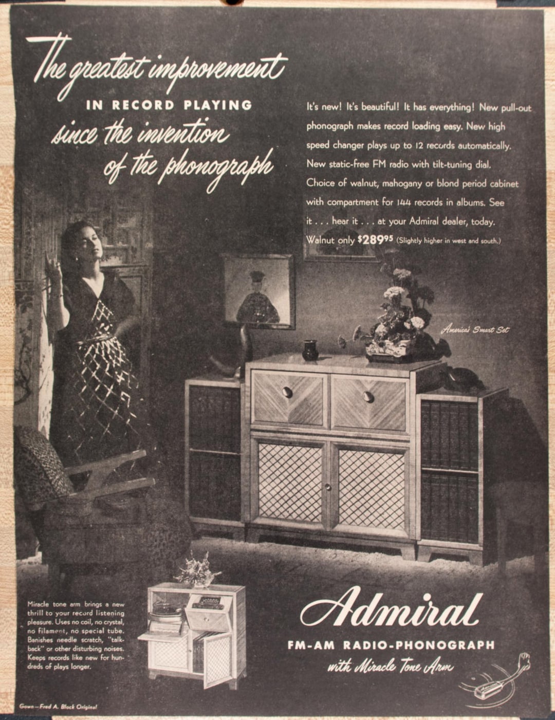 Admiral FM-AM Radio - Phonograph Ad From 1947 (AD47-19) - Etsy