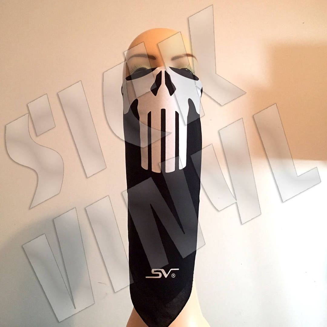 Punisher Face Mask Dust Mask Screen Printed Square Bandana - Etsy