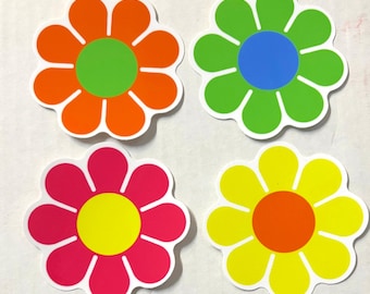 Rickie Tickie Stickies, Flower Power Stickers, Set of 6 Vintage 1970s ...
