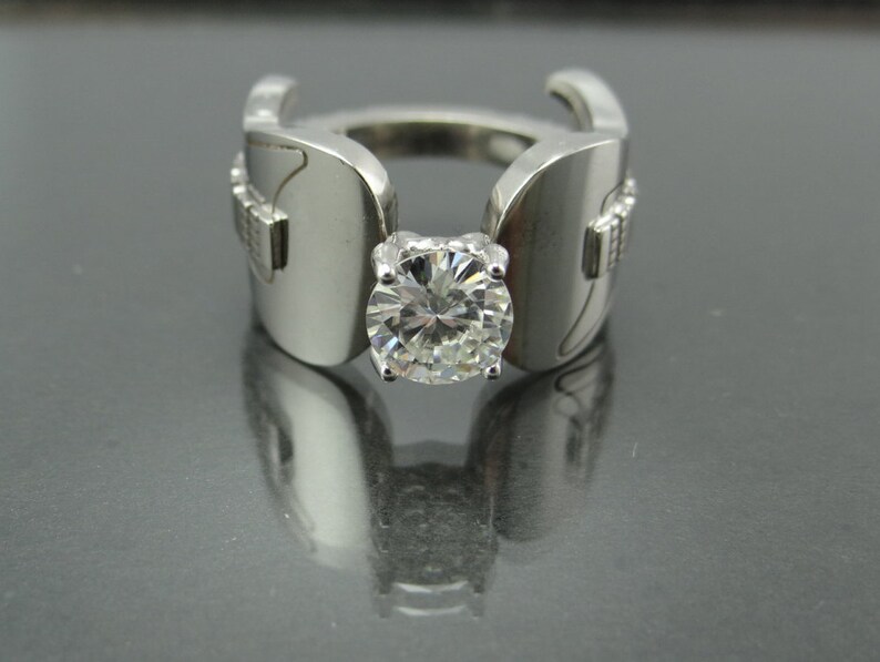 14K White Gold Fender Strat Moissanite Engagement Ring 14K - Etsy