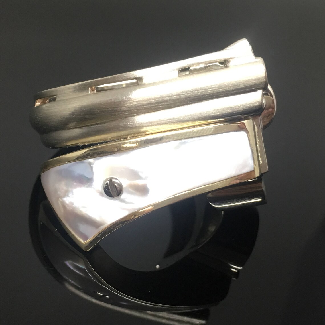 Gun Ring 14K Two Tone Gold Men's Revolver Ring - Etsy