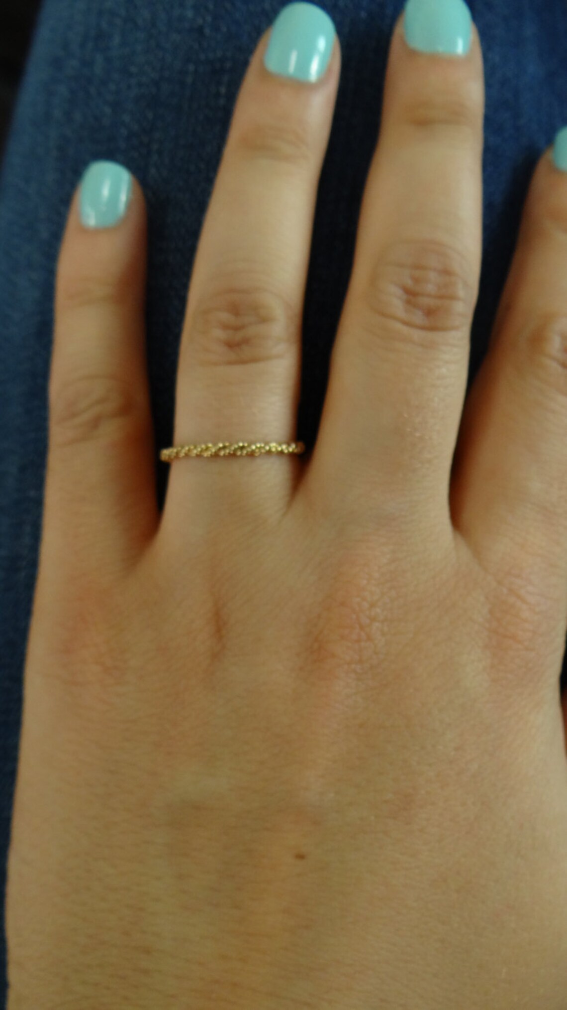 14K Yellow Gold Thin Rope Chain Design Band 14K Yellow Gold | Etsy