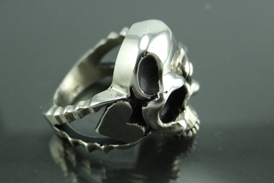 Women's .925 Sterling Silver Skull Ring Silver Skull Ring | Etsy