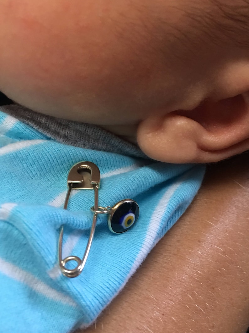 14K Yellow Gold Safety Pin Handmade Personalized Baby Pin | Etsy