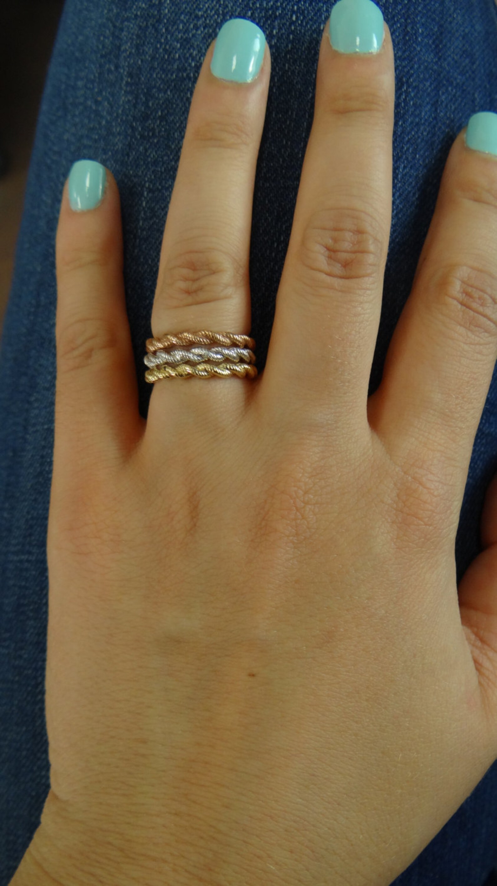 14K White Gold Rope Chain Design Stackable Ring White Gold - Etsy