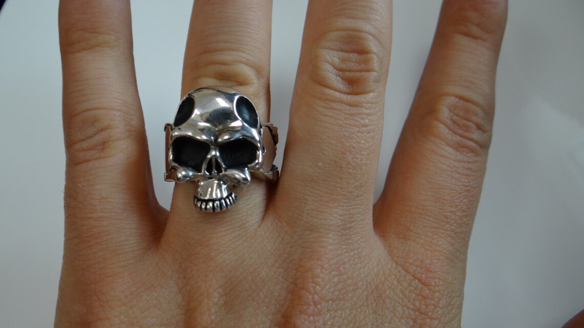 Women's .925 Sterling Silver Skull Ring Silver Skull Ring | Etsy