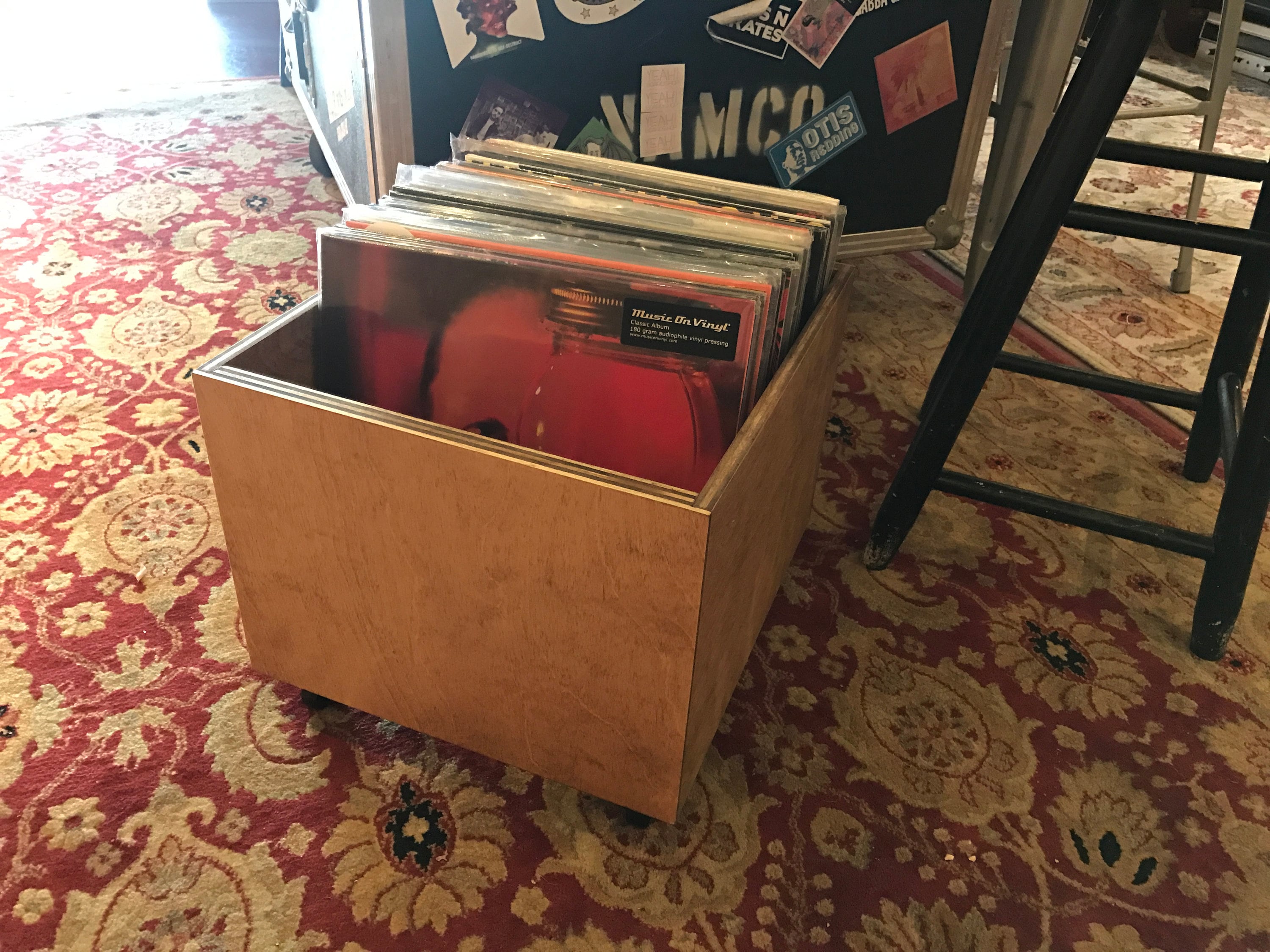 Vinyl LP Record Roll Around Cart // Record Crate // Vinyl LP Crate ...