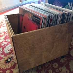 Vinyl LP Record Roll Around Cart // Record Crate // Vinyl LP Crate ...