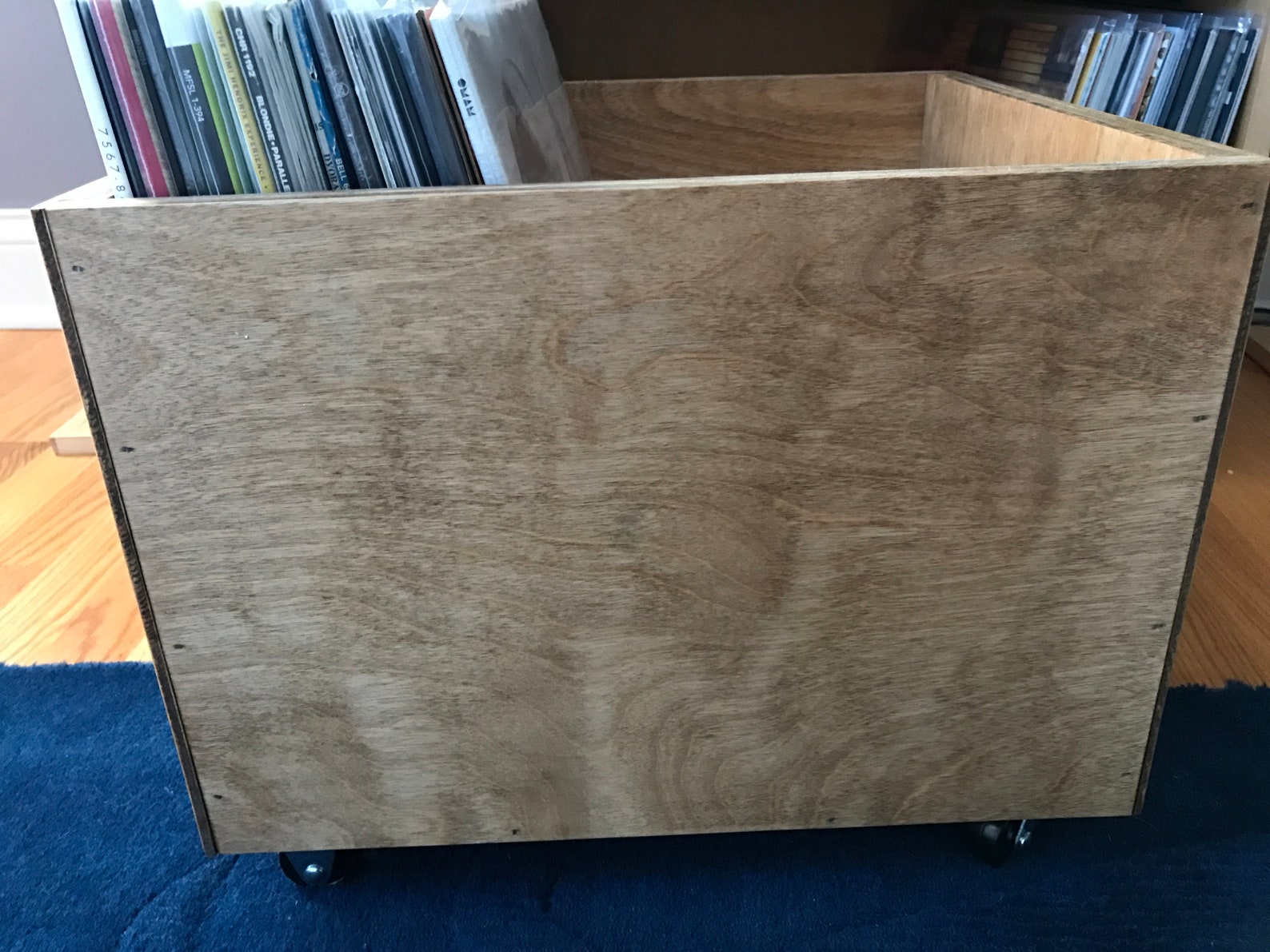 Vinyl LP Record Roll Around Cart // Record Crate // Vinyl LP Crate ...