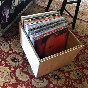 Vinyl LP Record Roll Around Cart // Record Crate // Vinyl LP Crate ...