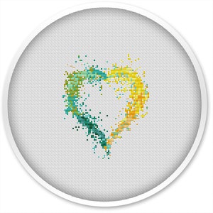 Small Heart Cross Stitch Pattern, Free Shipping, Cross Stitch PDF ...