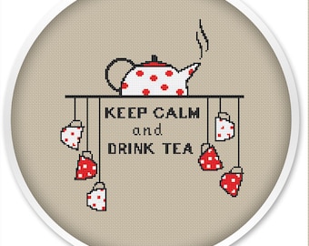 Tea Cross Stitch | Etsy