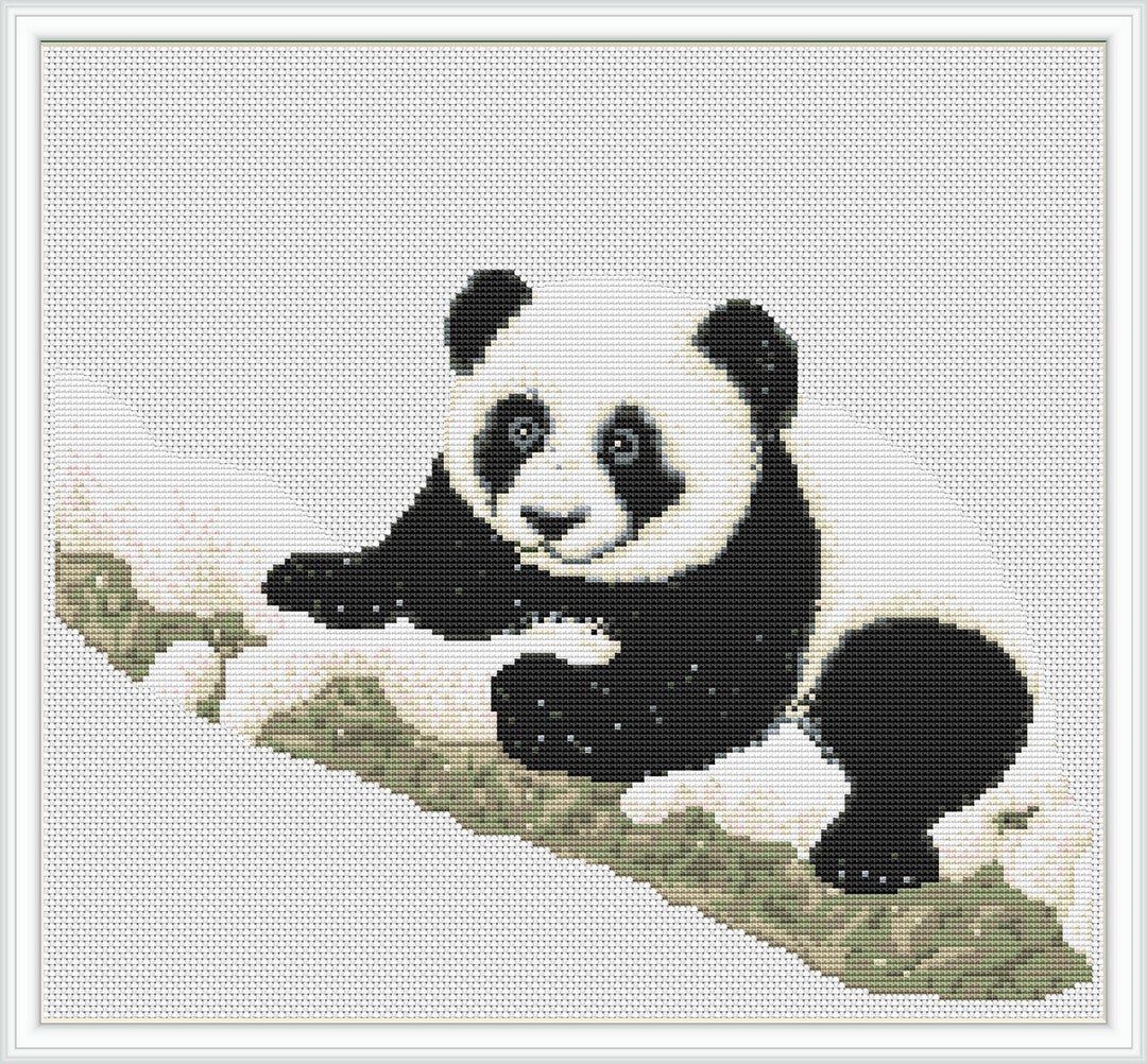 Panda Cross Stitch Patterns, Cross Stitch Pdf, Animals Pattern, Bear ...