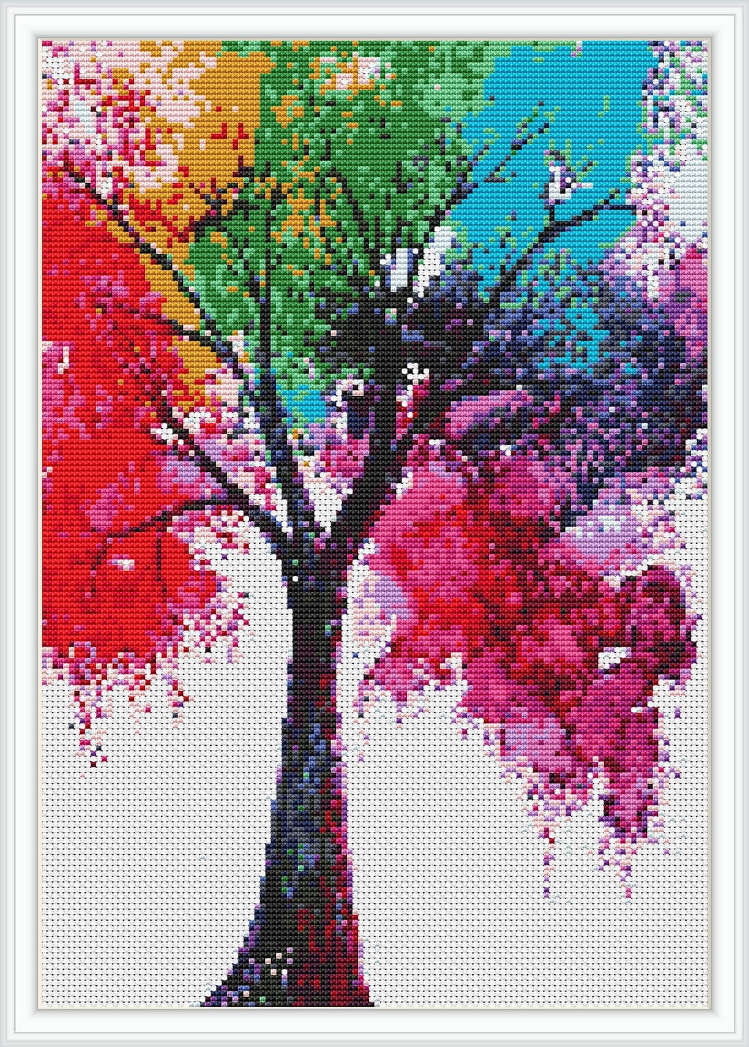 Tree Cross Stitch Pattern Pdf, Instant Download, Free Shipping, Cross ...