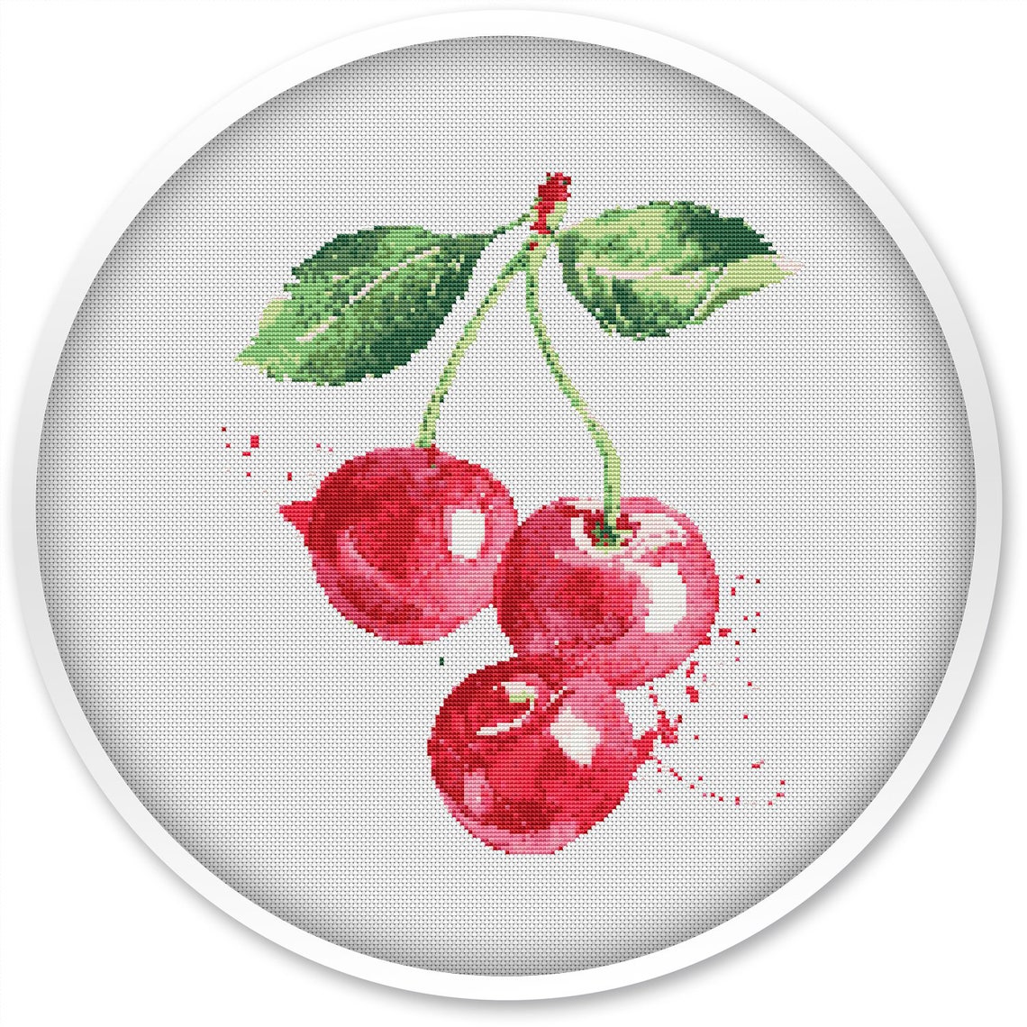 Cherry Cross Stitch Pattern Cross Stitch Pdf Watercolor | Etsy