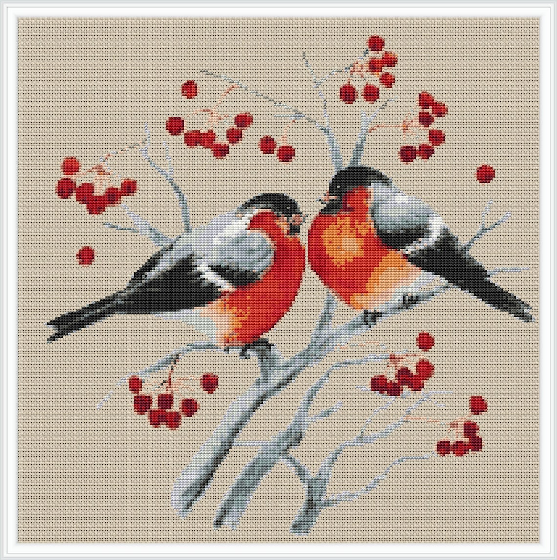 Winter Birds Cross Stitch Pattern Instant Download Free - Etsy