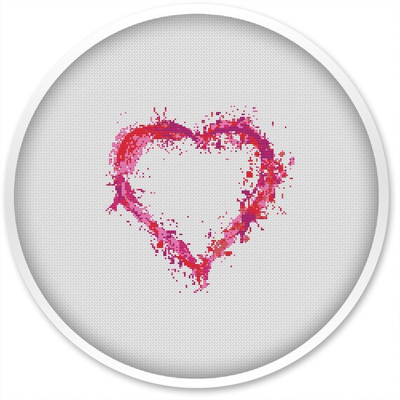 Small Pink Heart Cross Stitch Pattern 5 Colors Free Shipping - Etsy