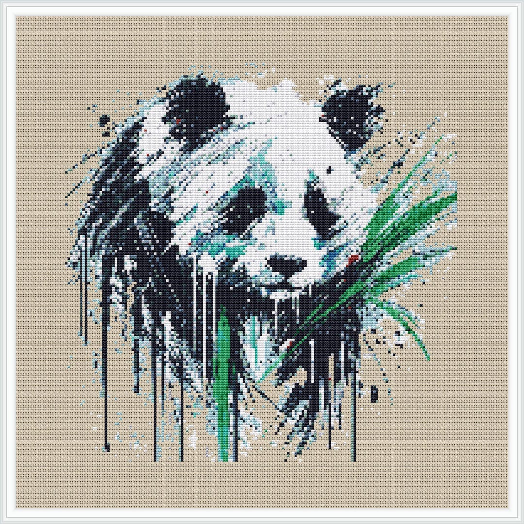 Panda Cross Stitch Patterns, Watercolor Cross Stitch Pdf, Cross Stitch ...