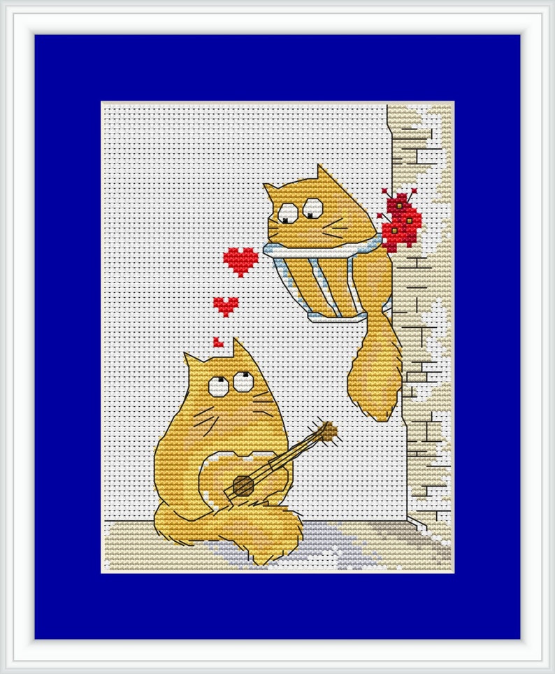 Cat Cross Stitch Pattern Pdf Animals Cross Stitch Free - Etsy