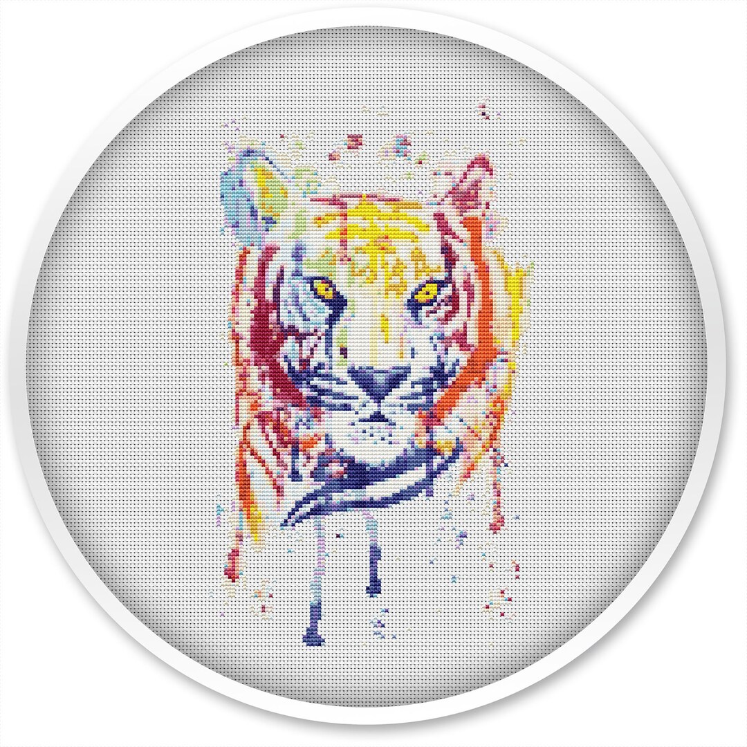 Tiger Cross Stitch Pattern, Modern Cross Stitch Pattern, PDF Instant ...